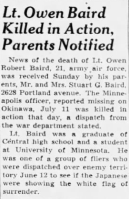 Owen Robert Baird - NHD Silent Heroes