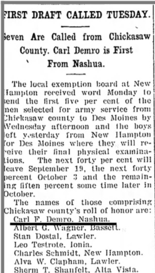 Carl (Fritz) Demro - NHD Silent Heroes