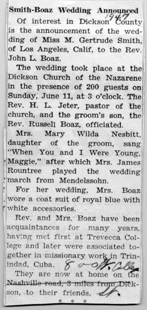 Mary Gertrude Smith Boaz - NHD Silent Heroes