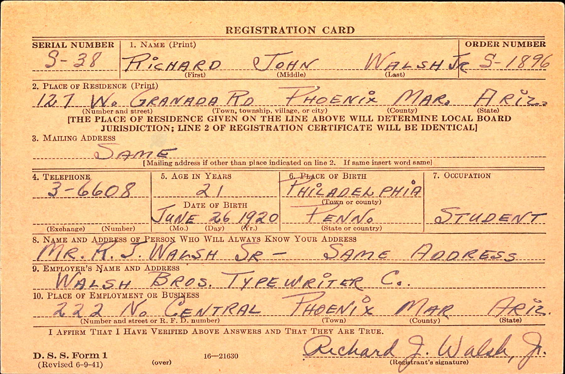 Richard J. Walsh, Jr. - NHD Silent Heroes